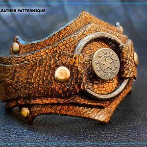 Crocodile Leather Bracelet Pattern /cuff Bracelet Pattern / Leather ...