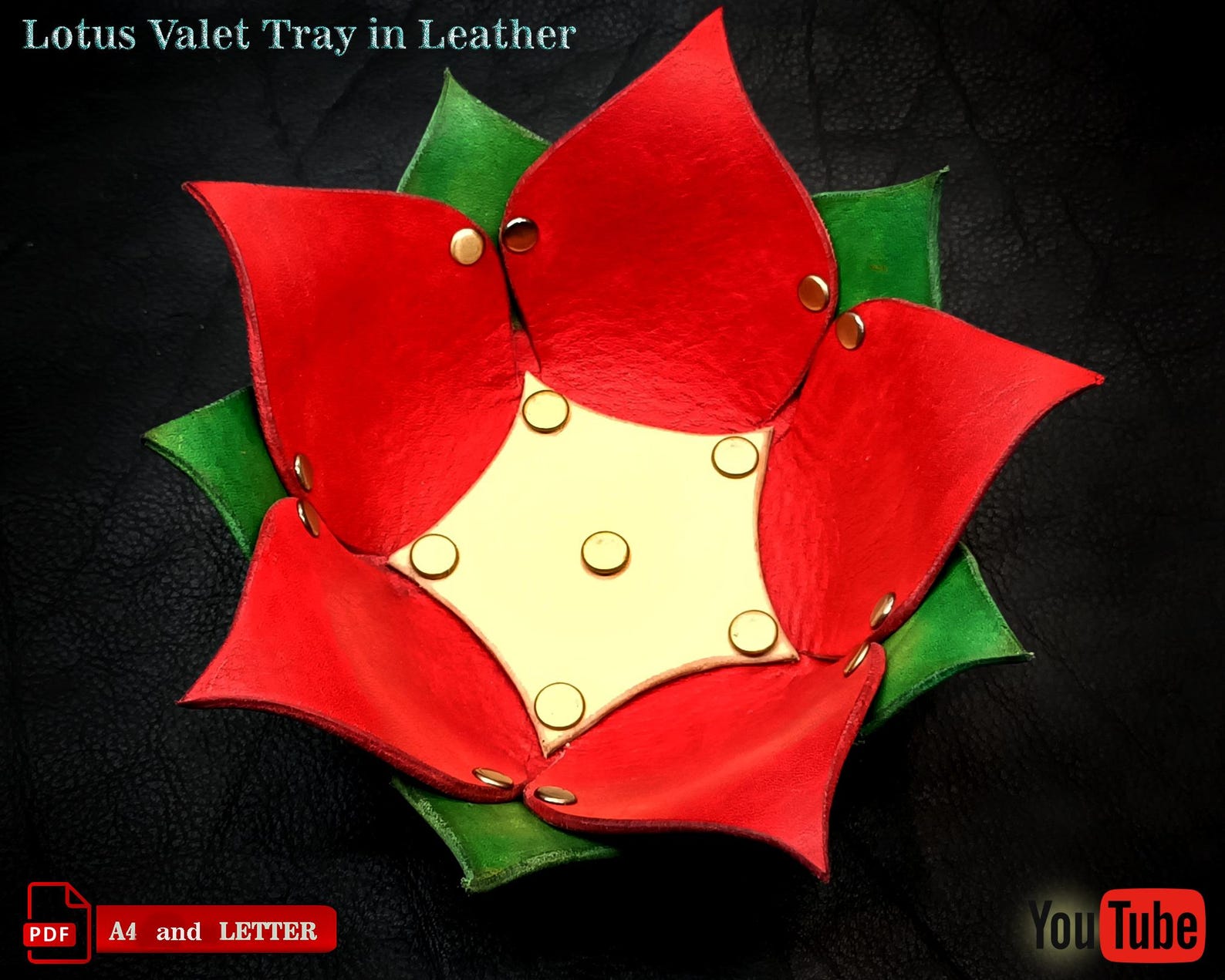 Valet Tray Pattern / Leather Lotus Valet Tray Pdf Pattern /leather Pdf ...