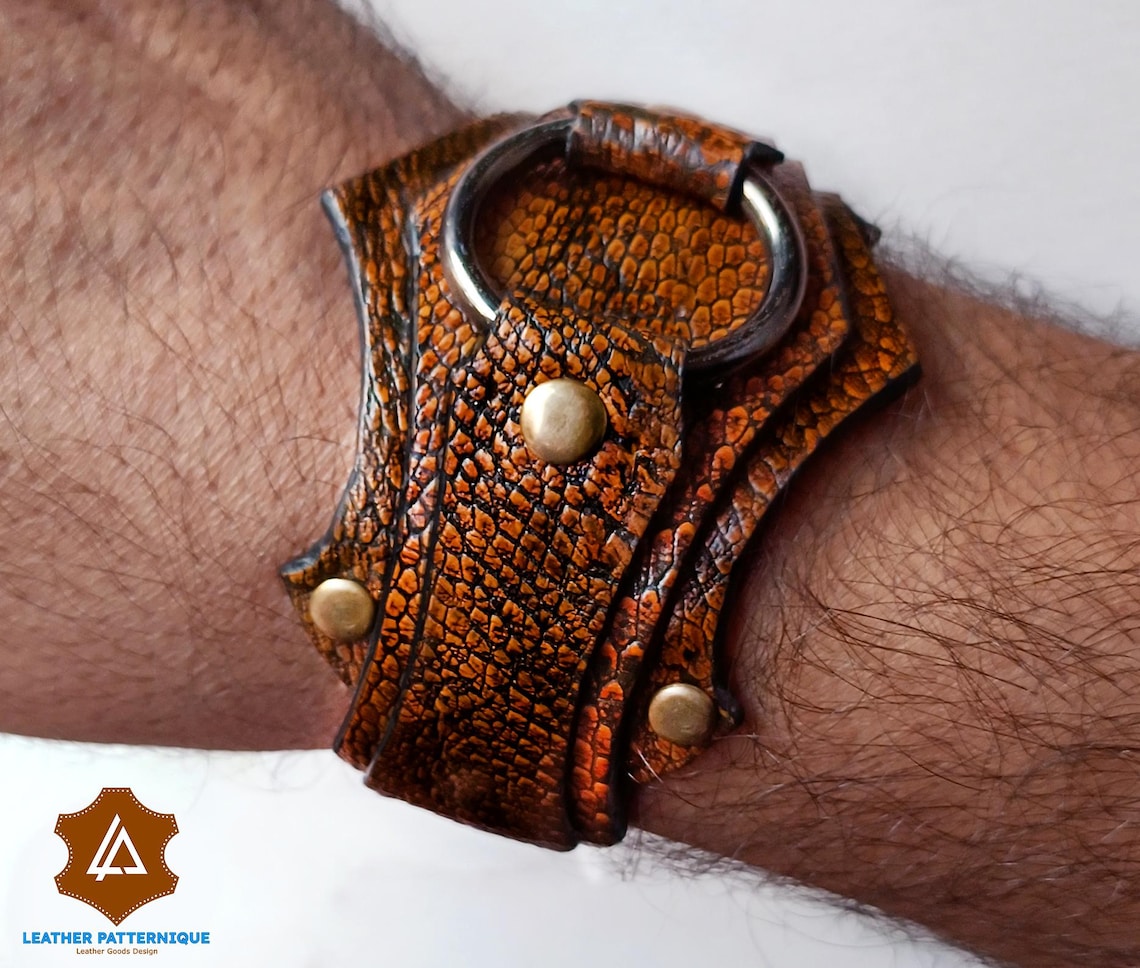Crocodile Leather Bracelet Pattern /cuff Bracelet Pattern / Leather ...