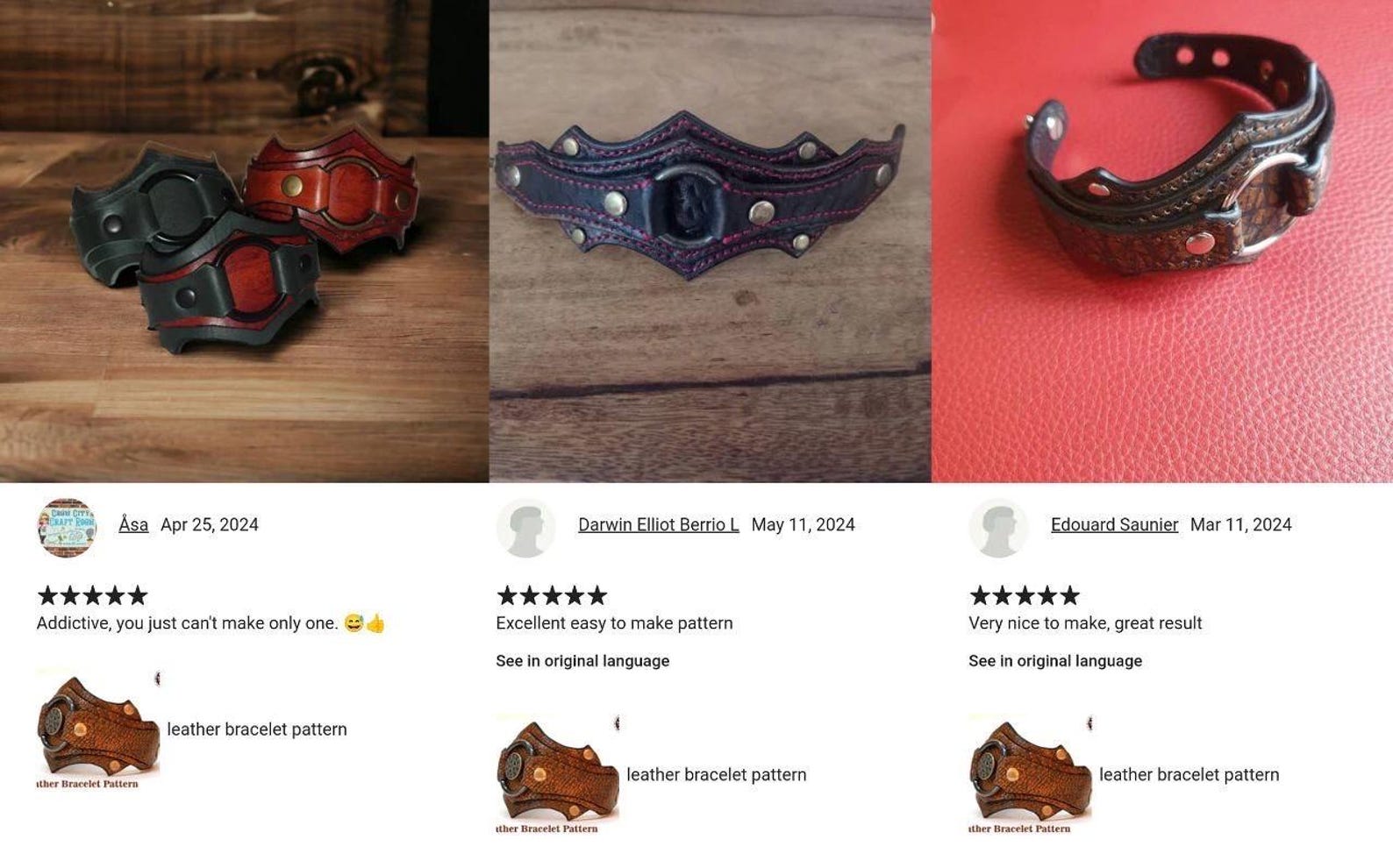 Crocodile Leather Bracelet Pattern /cuff Bracelet Pattern / Leather ...