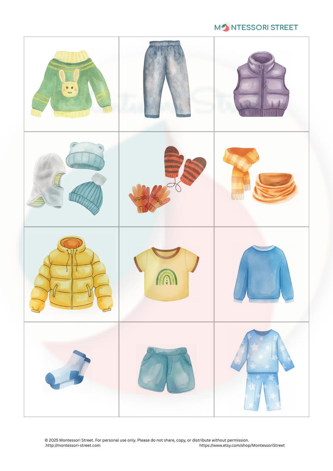 Montessori Wardrobe Dresser Labels Kids Clothes Toys Accessories - 8 ...