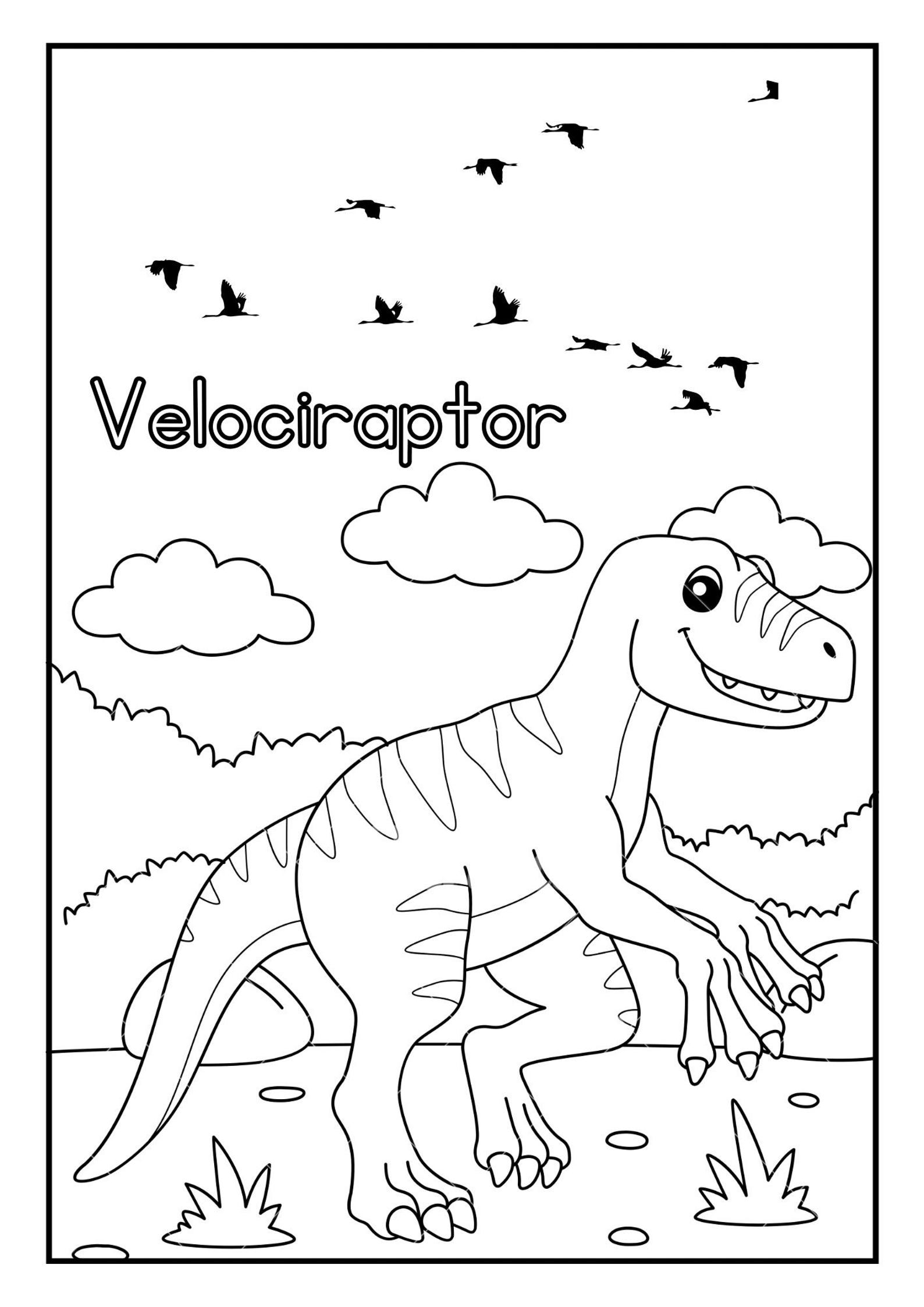 Dino-mite Coloring Pages - Etsy