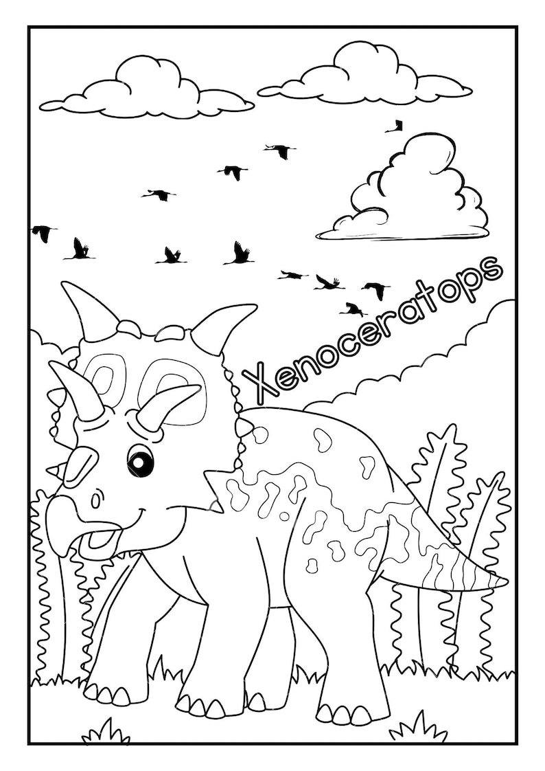 Dino-mite Coloring Pages - Etsy