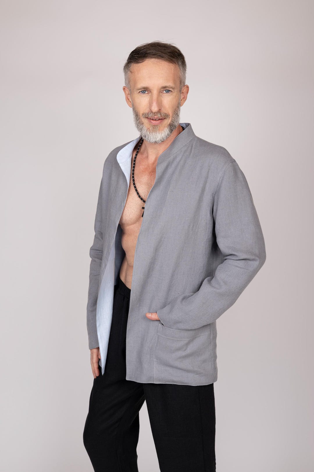 Belgian Linen Men's Coat. 30 Colors. All Sizes. - Men's Two Side Jacket ...