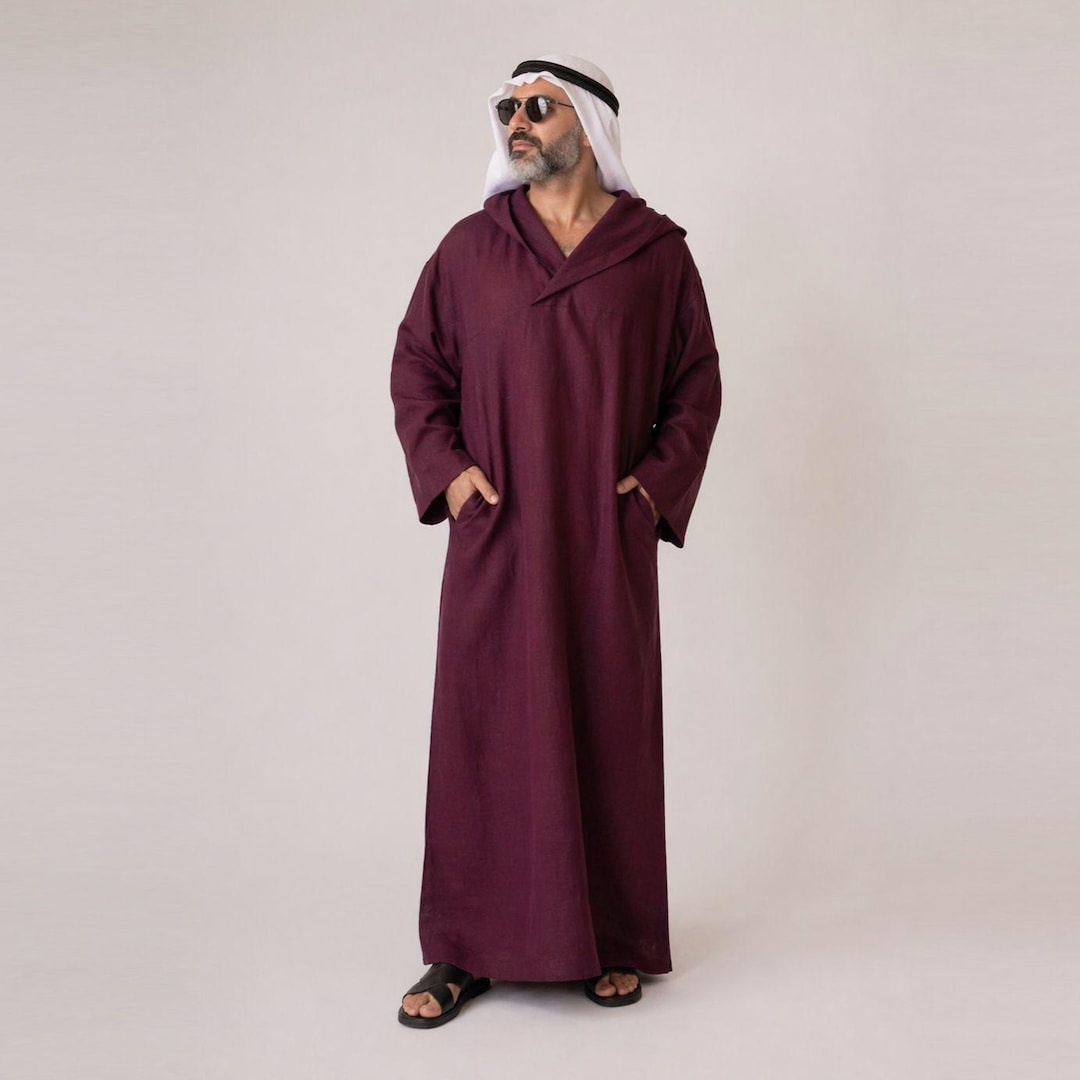 Belgian Linen Men's Djellaba - Luxury European Flax Thobes - Middle ...