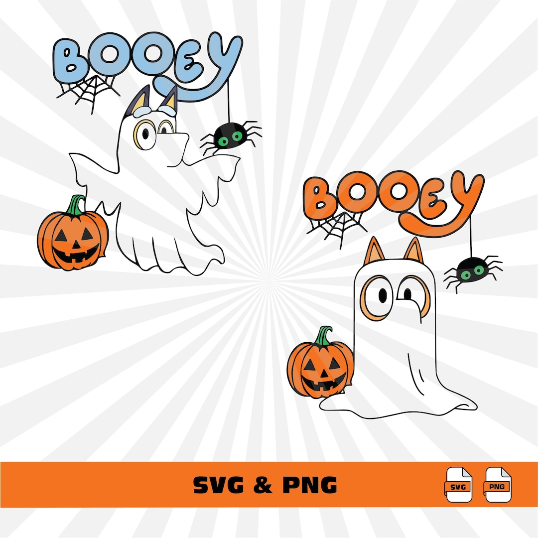 Bluey Ghost SVG and 300 DPI PNG File for Dtf Halloween - Etsy