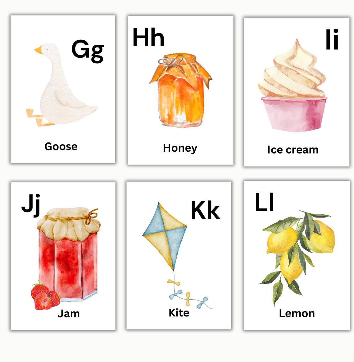Printable Alphabet Cards, Preschool Alphabet Learning, ABC Flashcards ...