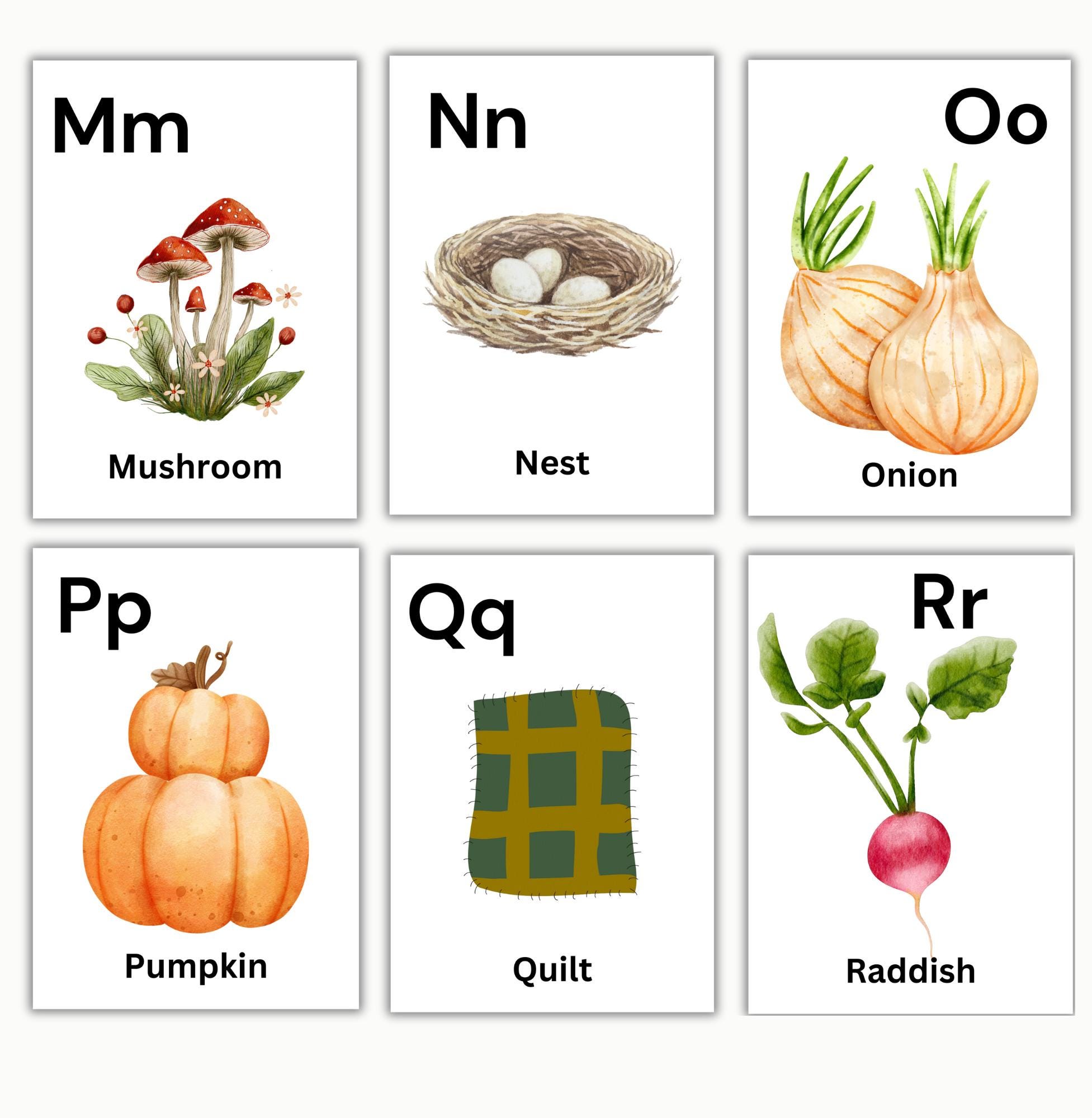 Printable Alphabet Cards, Preschool Alphabet Learning, ABC Flashcards ...