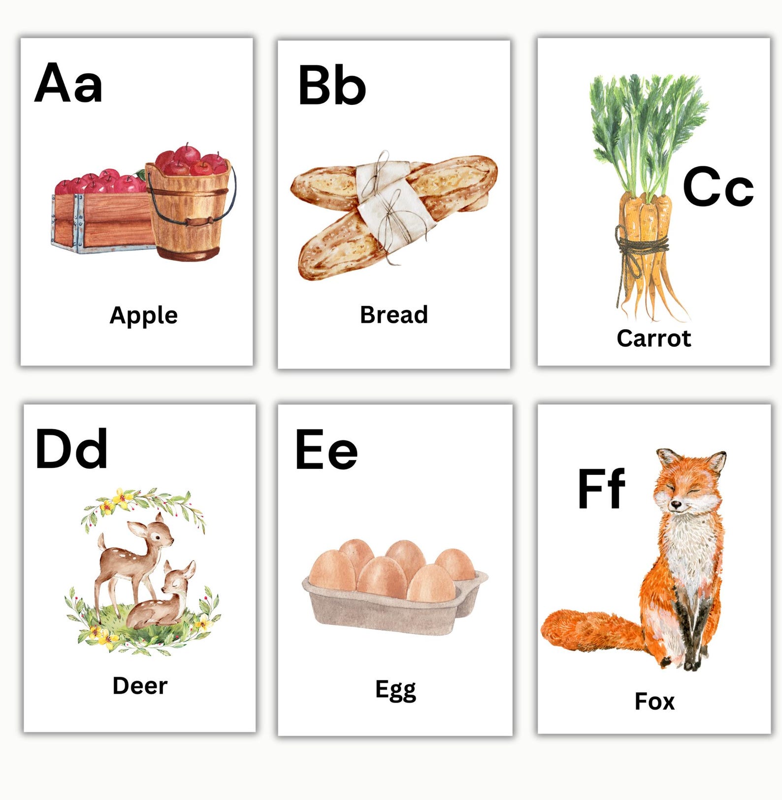 Printable Alphabet Cards, Preschool Alphabet Learning, ABC Flashcards ...