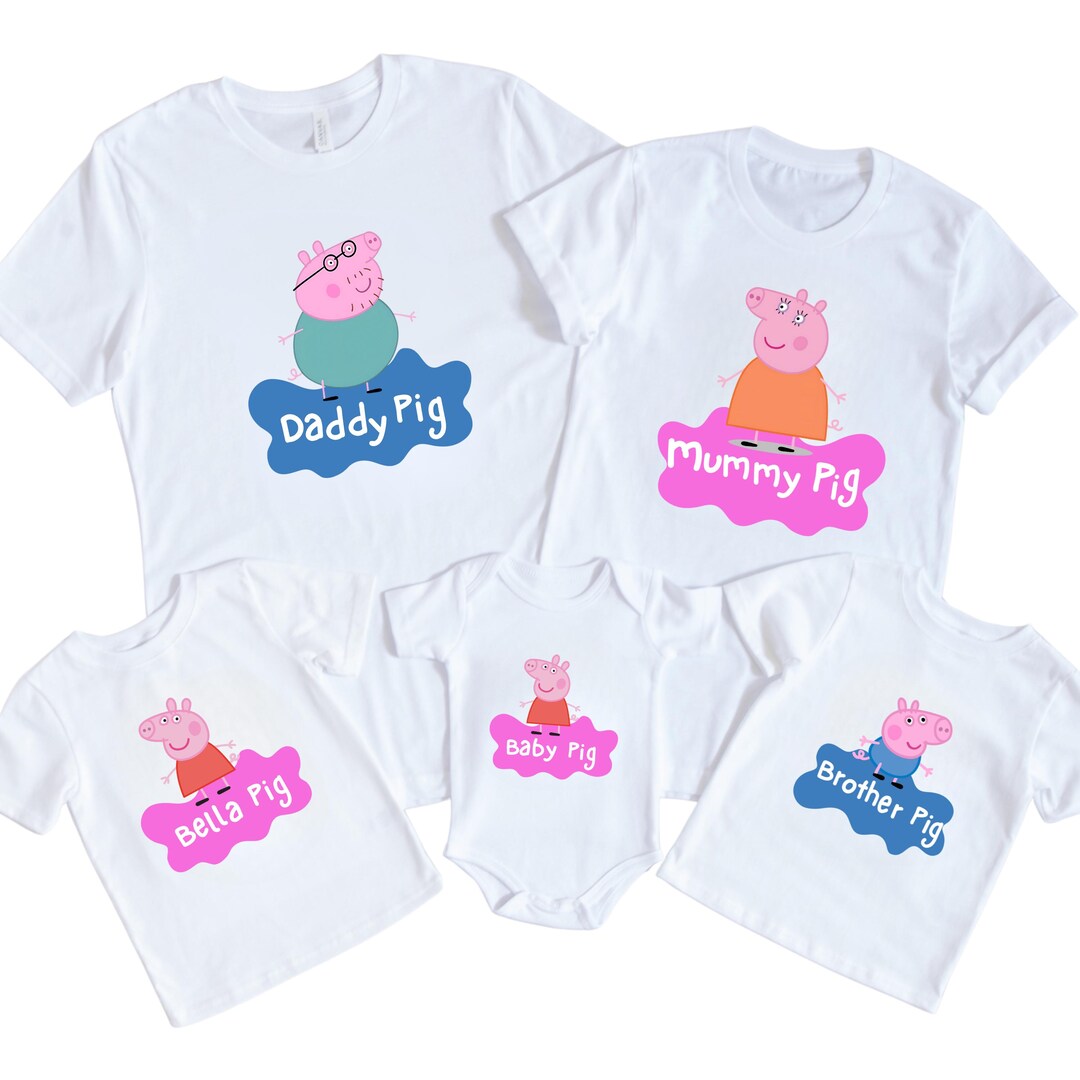 Personalised Peppa Pig Family Shirts – Custom Matching Tees for ...