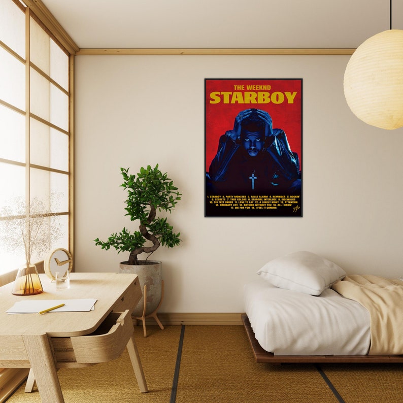 The Weeknd Starboy Album Poster, the Weeknd Room Print, Wall Art for ...