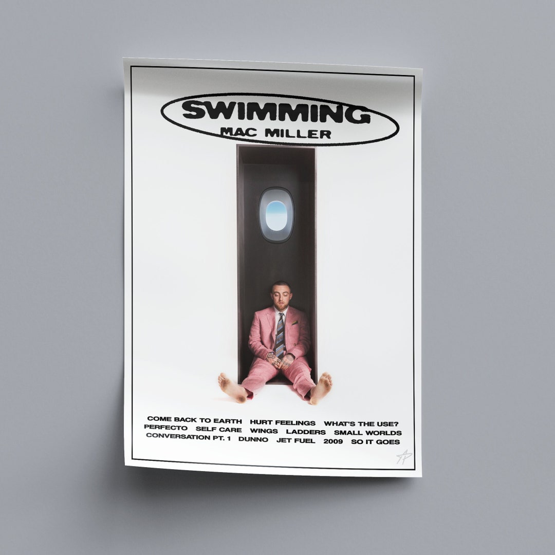 Mac Miller Poster, Mac Miller Swimming Album Cover Poster Print ...