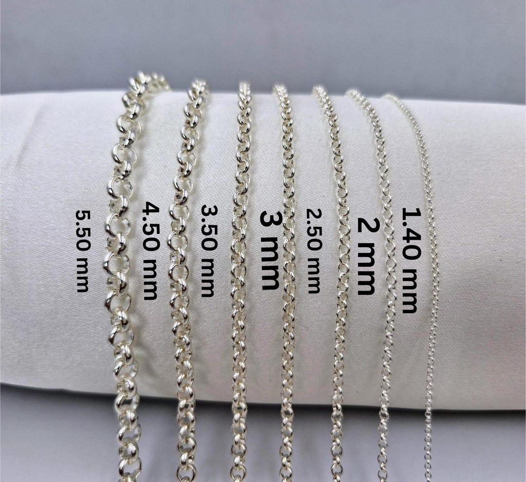 925 Sterling Silver,rolo Becher Silver Chain, Rolo Silver Bracelet for ...