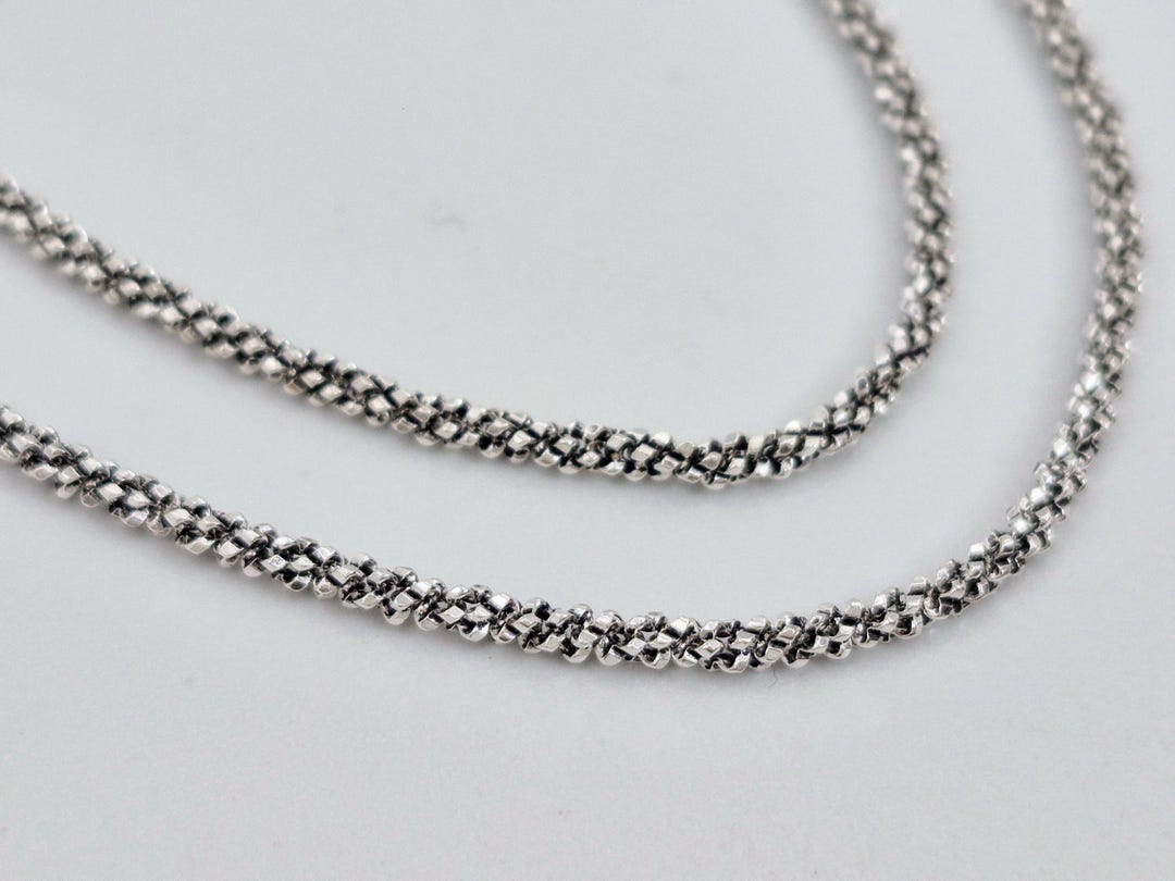 925 Sterling Silver Sparkle Chain,diamond Cut Silver Chain,twisted ...