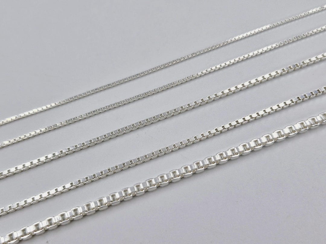 Silver Box Chain, 925 Sterling Silver, Square Box Chain,silver Choker ...