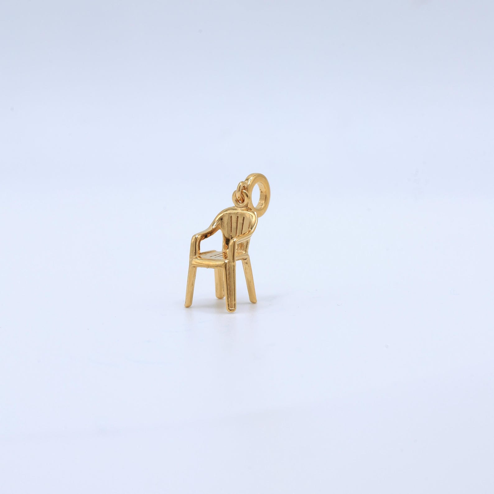 Mini Gold Chair Pendant 925 Sterling Silver, 18K Gold Plated, Bad Bunny ...