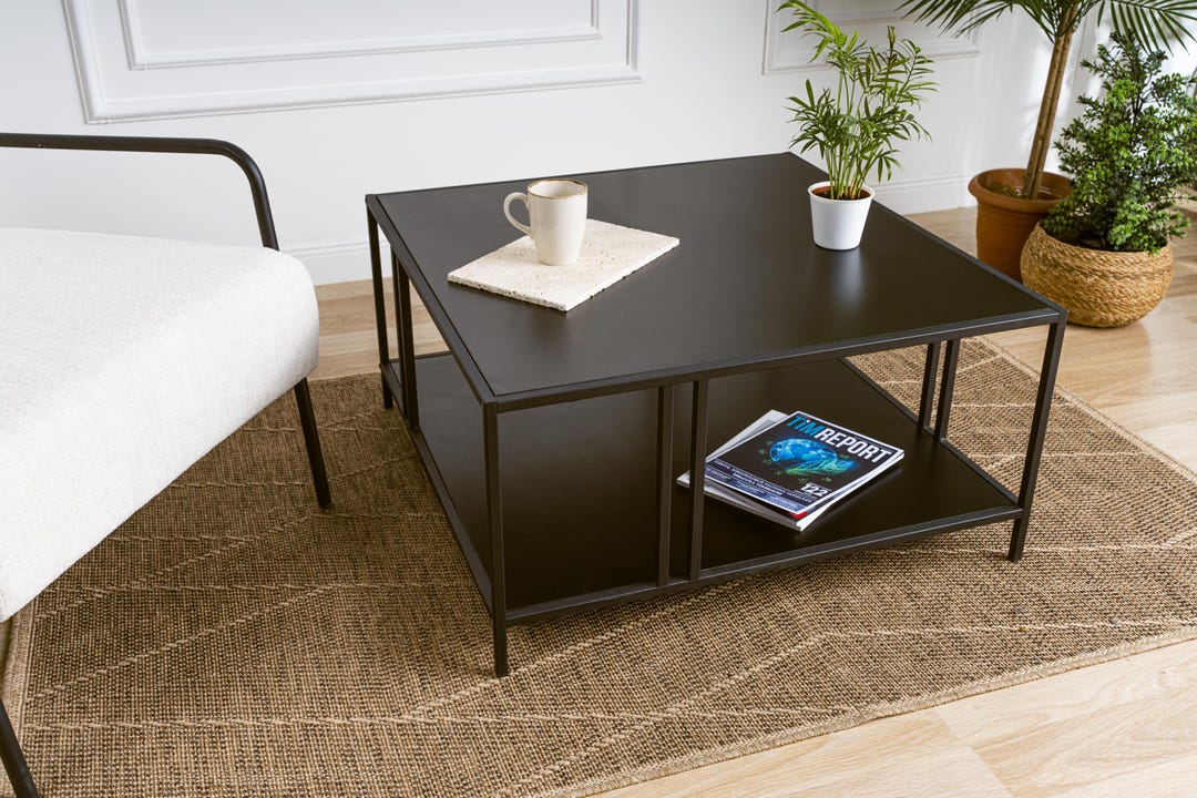 Uranus Black Chipboard Coffee Table for Living Room Decor, Middle ...