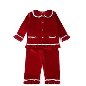 2024 Kids Boys & Girls Velvet Christmas Pajamas Set Family Matching ...