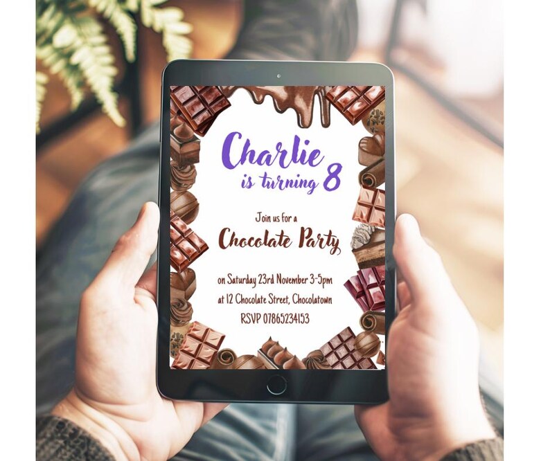 Chocolate Party Invitation: Editable Chocoholic Birthday Invite ...