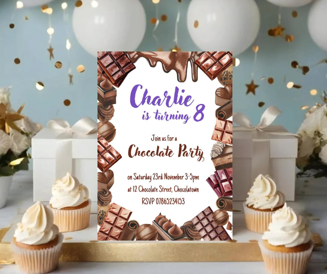 Chocolate Party Invitation: Editable Chocoholic Birthday Invite ...