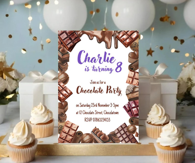 Chocolate Party Invitation: Editable Chocoholic Birthday Invite ...