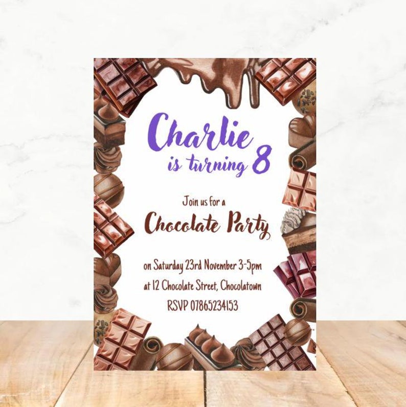Chocolate Party Invitation: Editable Chocoholic Birthday Invite ...