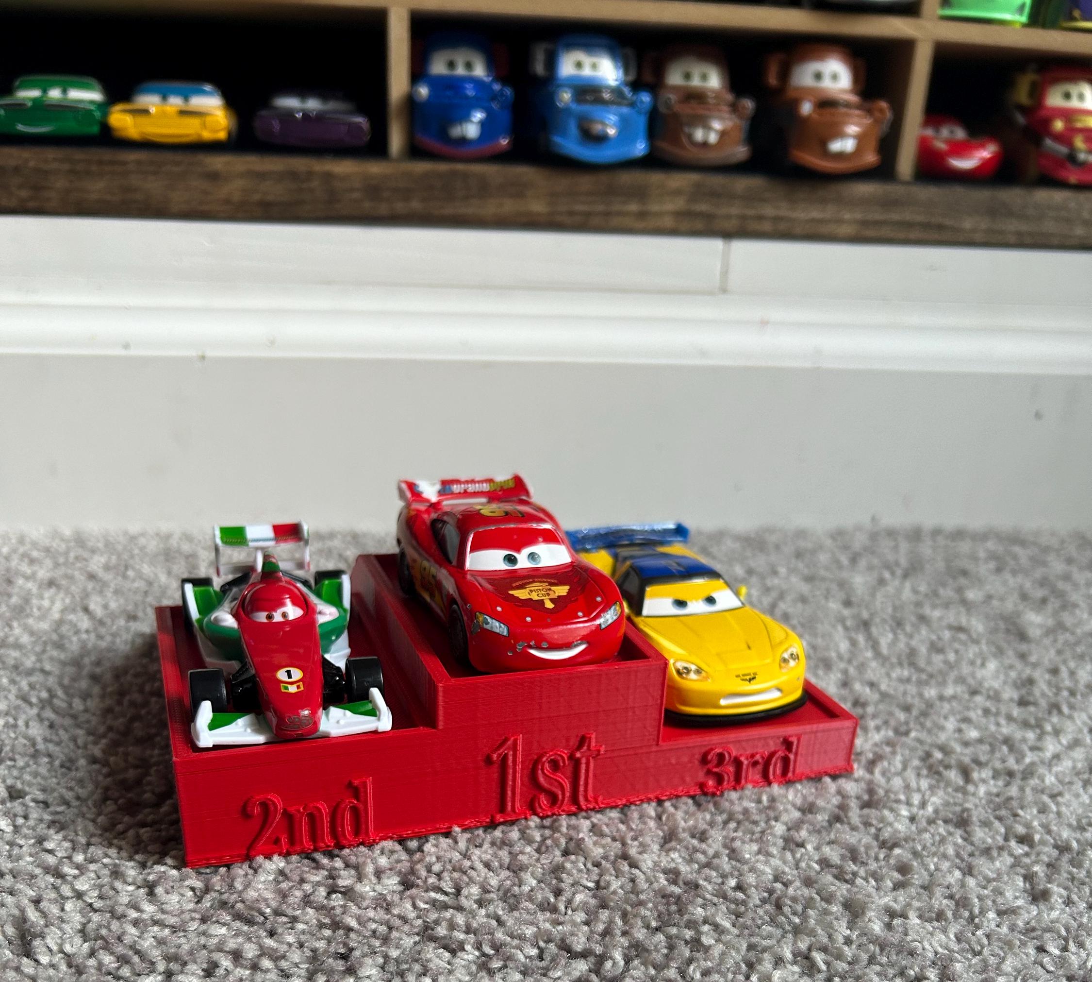 3d Print File - Diecast Race Car Podium - Disney Pixar Cars - Hot ...