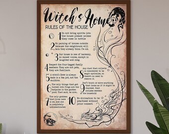 Witch's House Rules Witches Decor Witch Halloween - Etsy