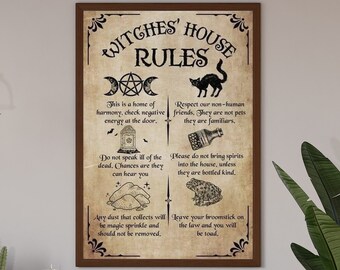 Witch's House Rules Witches Decor Witch Halloween - Etsy