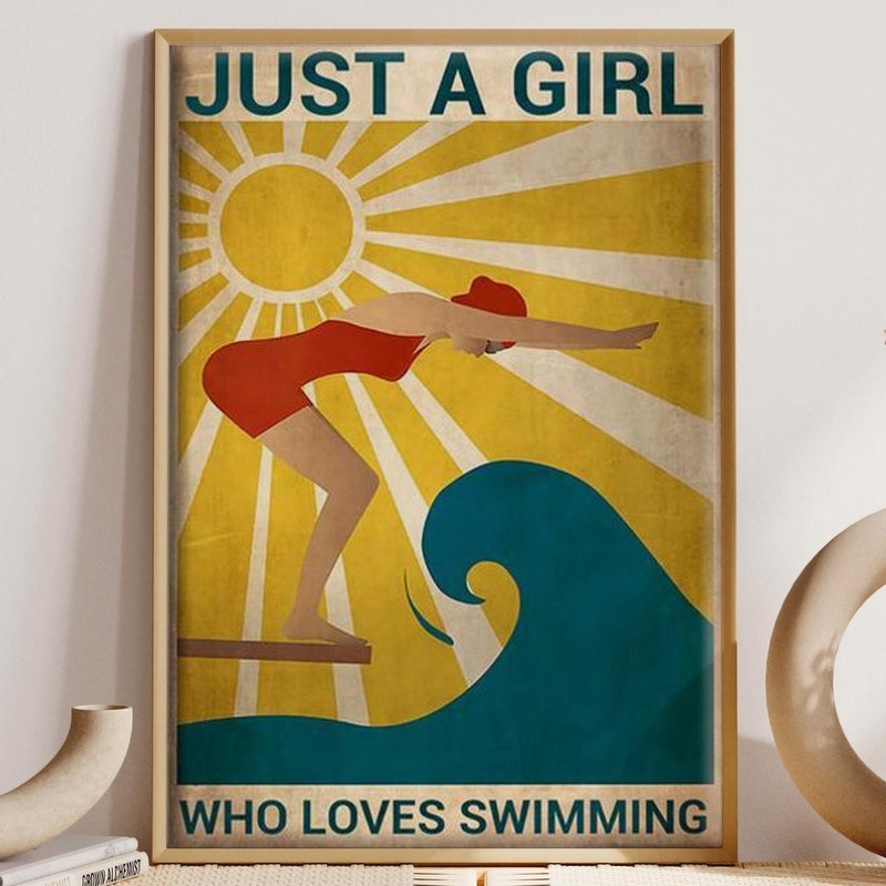 Swimming Poster - Etsy