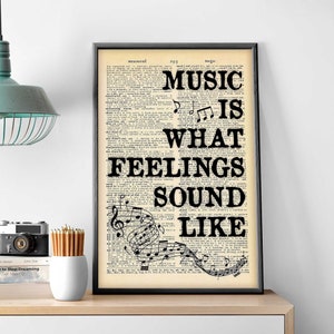 Music Head Poster, Music is What Feelings Sound Like Print, Music Gift ...