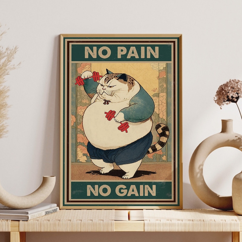 Cat Poster Gym - Etsy