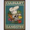 Chef Skull Art Print, Culinary Gangster, Kitchen Wall Hanging, Kitchen ...
