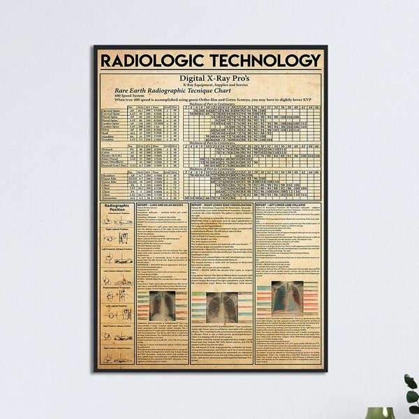Radiology Technique Chart - Etsy