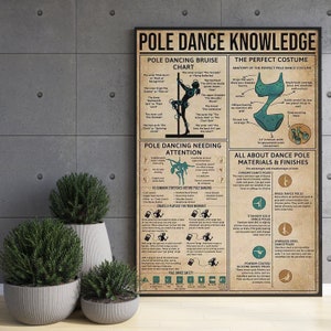 Pole Dance Knowledge Poster, Pole Dancing Bruise Chart, Pole Dancing ...