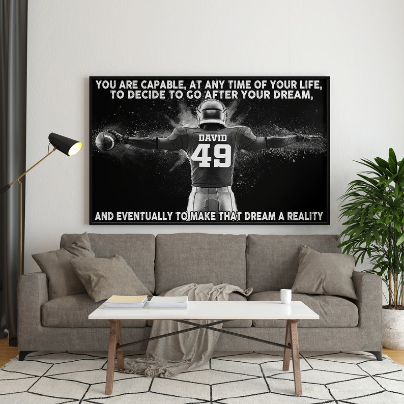 Personalized Football Poster, You Are Capable, at Any Time of Your Life ...