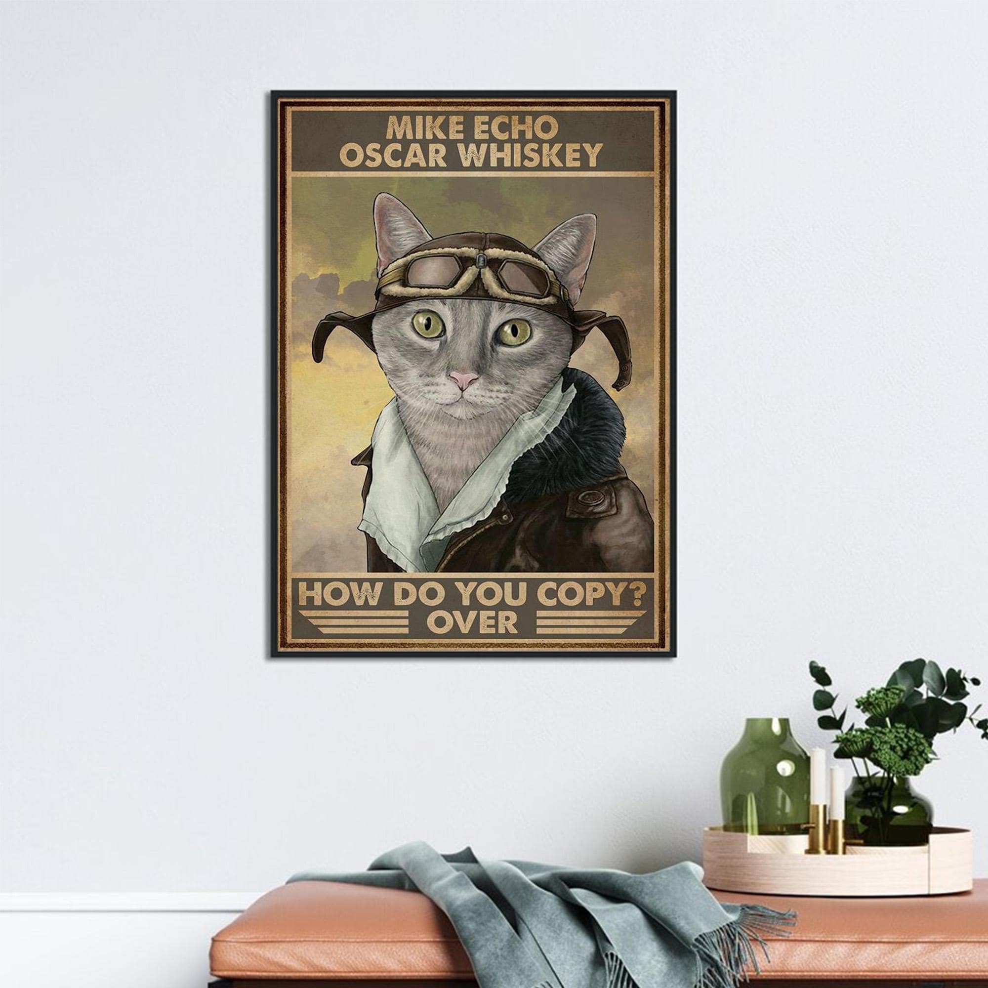 Airplane Black Cat Pilot Print, Mike Echo Oscar Whiskey How Do You Copy ...