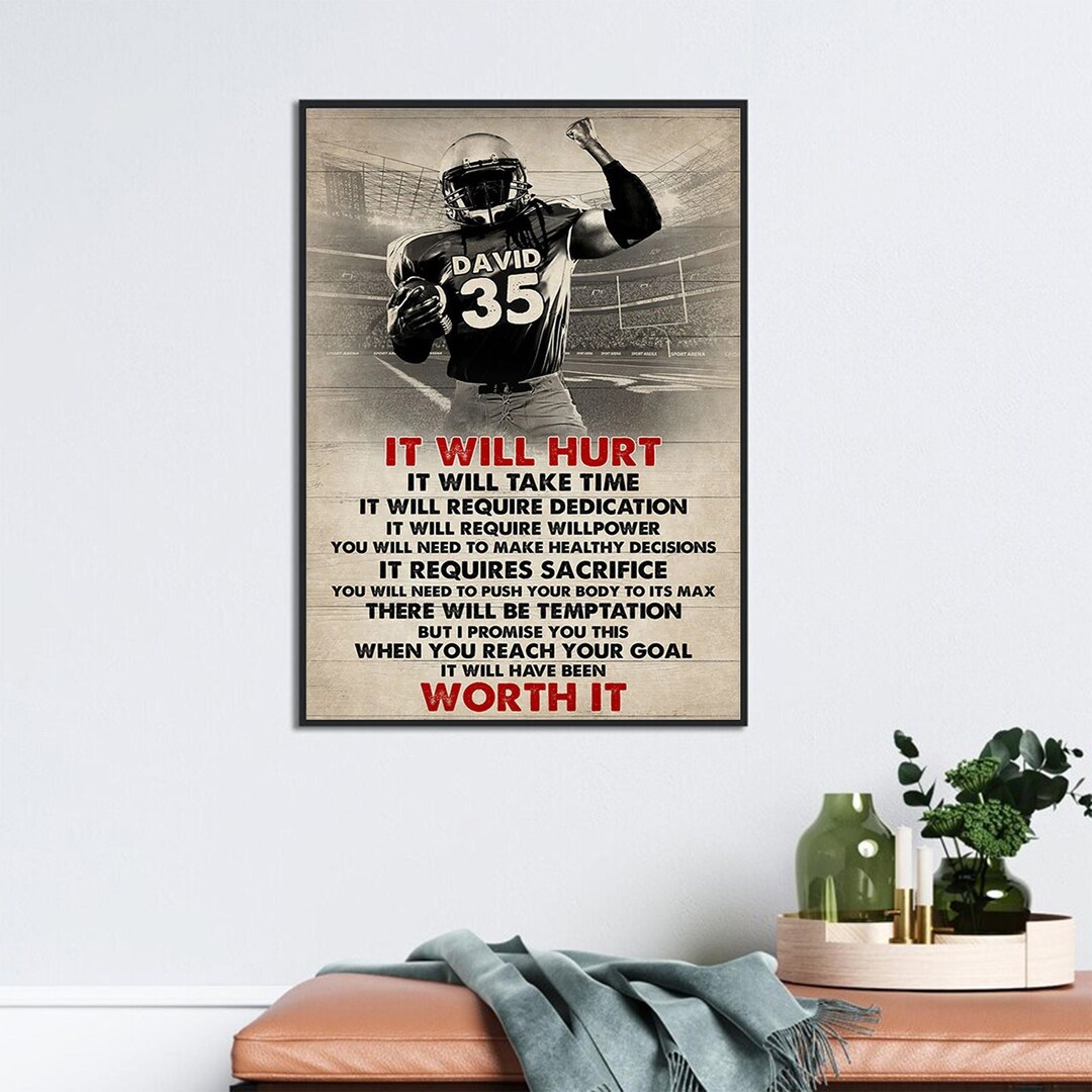 Personalized Football Poster, Gift for Football Lover, Football Player ...