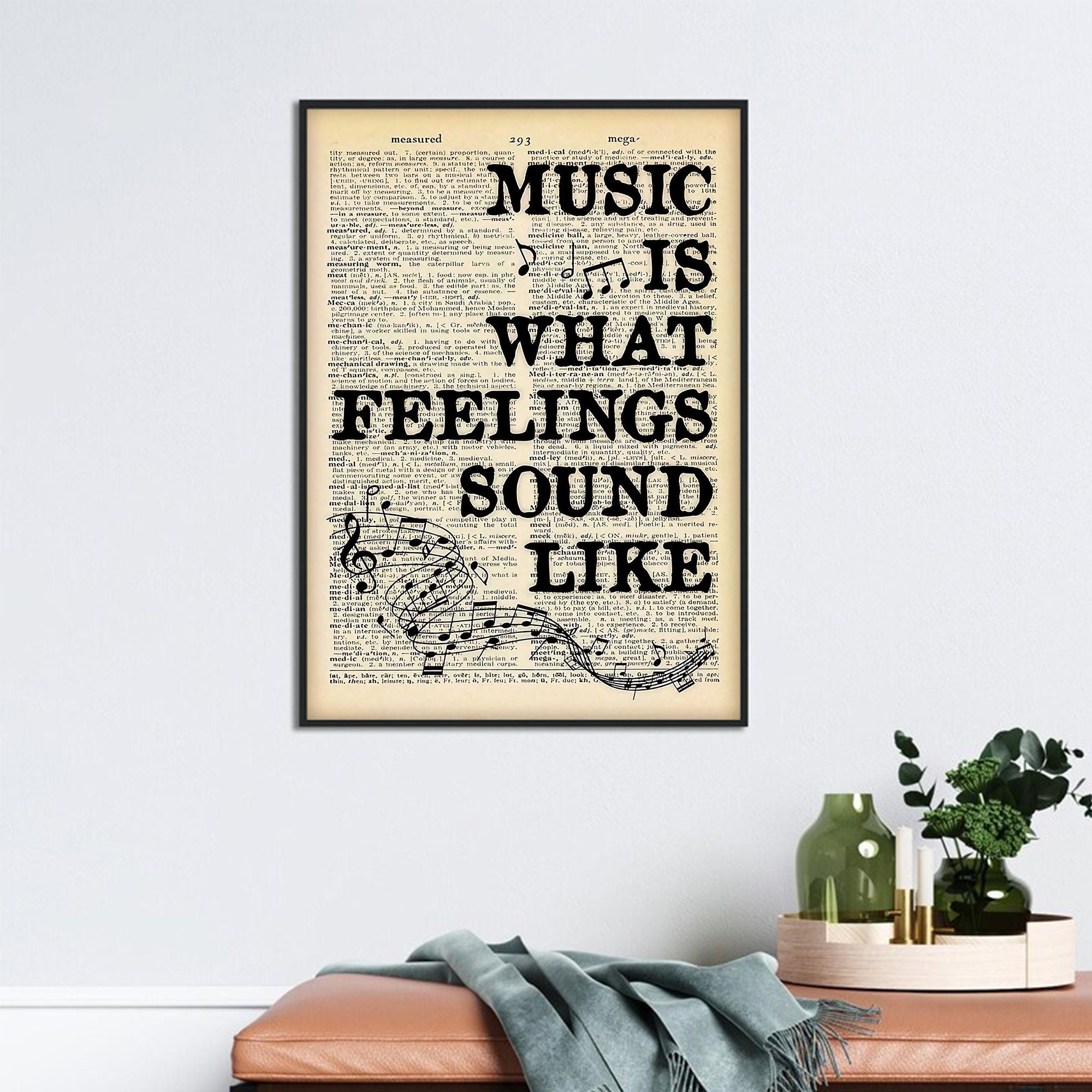 Music Head Poster, Music is What Feelings Sound Like Print, Music Gift ...