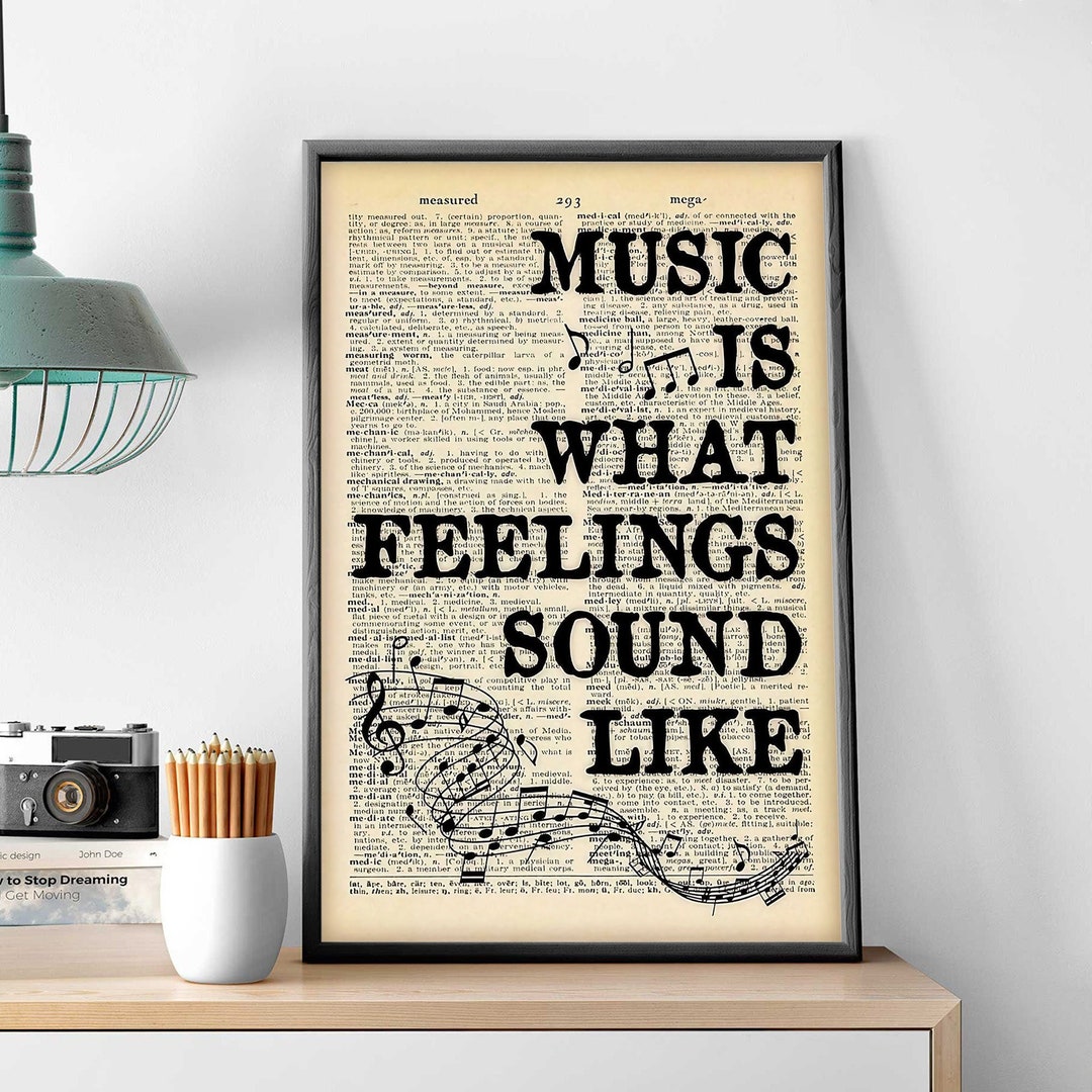 Music Head Poster, Music is What Feelings Sound Like Print, Music Gift ...