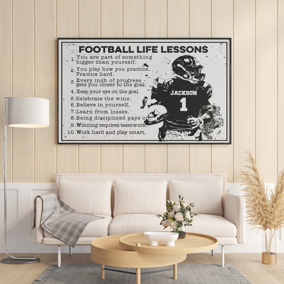 Personalized Football Life Lessons Vintage Wall Art Home - Etsy