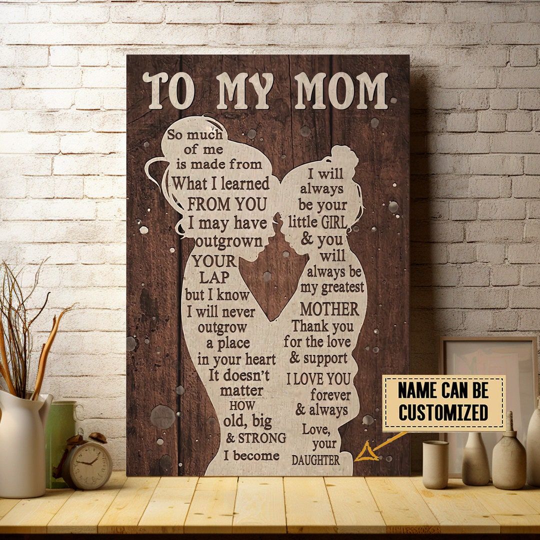 Personalized to My Mom Canvas, Custom Mom Name Wall Art, Birthday Gift ...