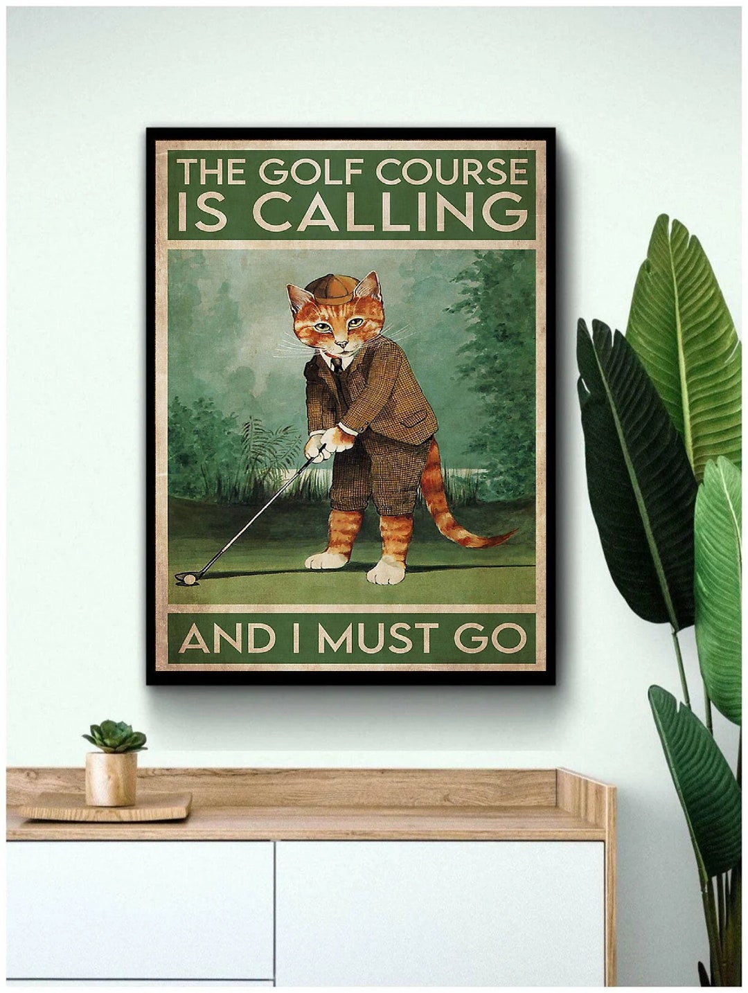 The Golf Course is Calling and I Must Go Poster, Cat Lover, Gift for ...