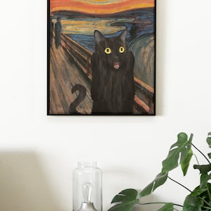 The Scream Black Cat Poster, Vintage Poster, Vintage Home Decor ...