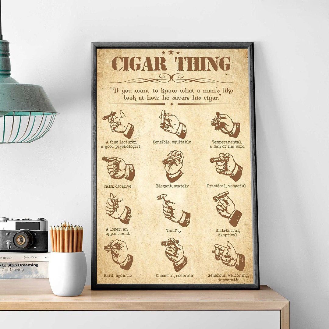 Cigar Thing Knowledge Print, Cigars Guide Language Poster, Cigar Guide ...