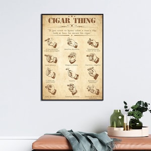 Cigar Thing Knowledge Print, Cigars Guide Language Poster, Cigar Guide ...