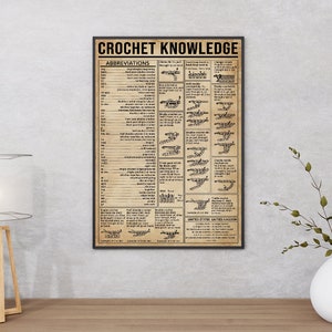 Crochet Knowledge Poster, Crochet Art, Crochet Gift, Crochet Wall Art ...