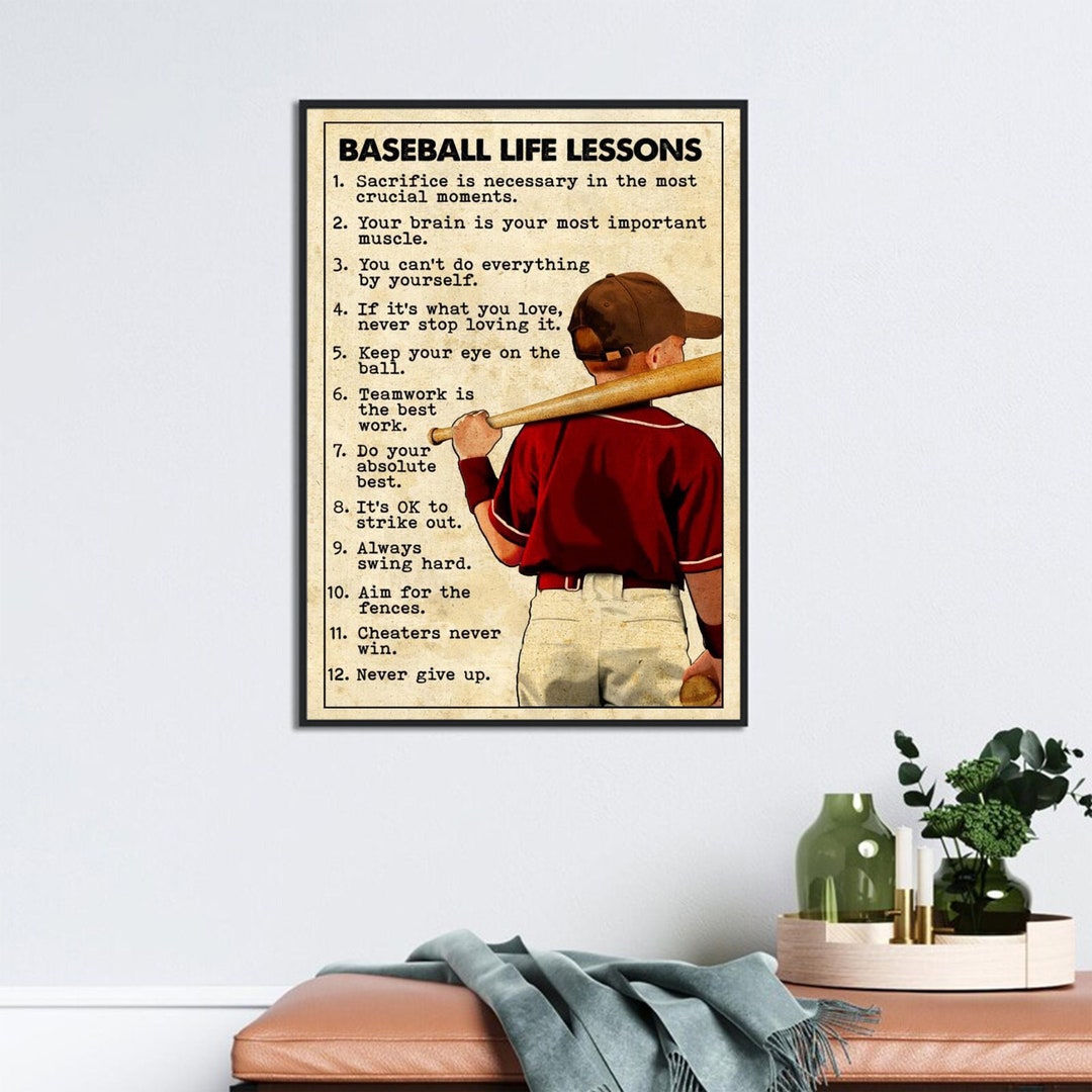 Personalized Baseball Poster, Baseball Life Lesson Poster, Custom Name ...