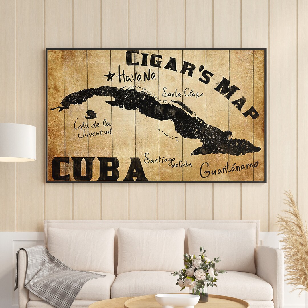 Cigars Map Cuba Knowledge Print, Havana Santa Clara Cigar Poster,cigar ...