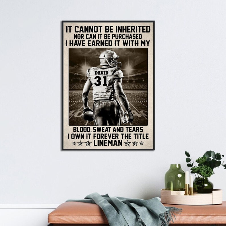 Personalized Football Poster, It's Cannot Be Inherited, Football Player ...